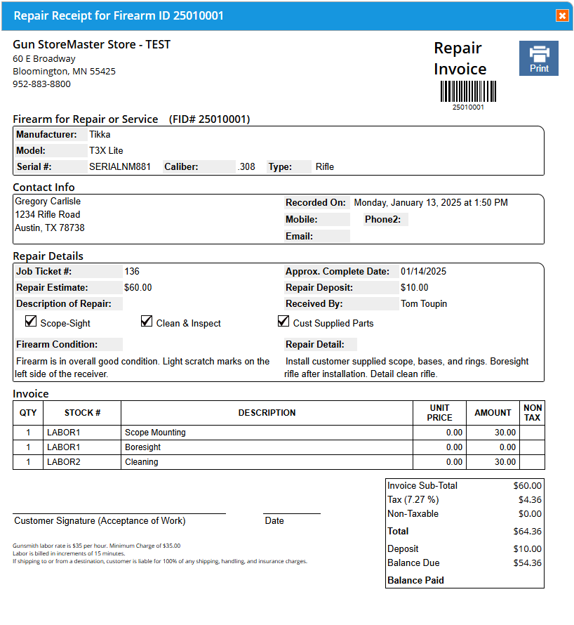 Repair Module – Gun StoreMaster